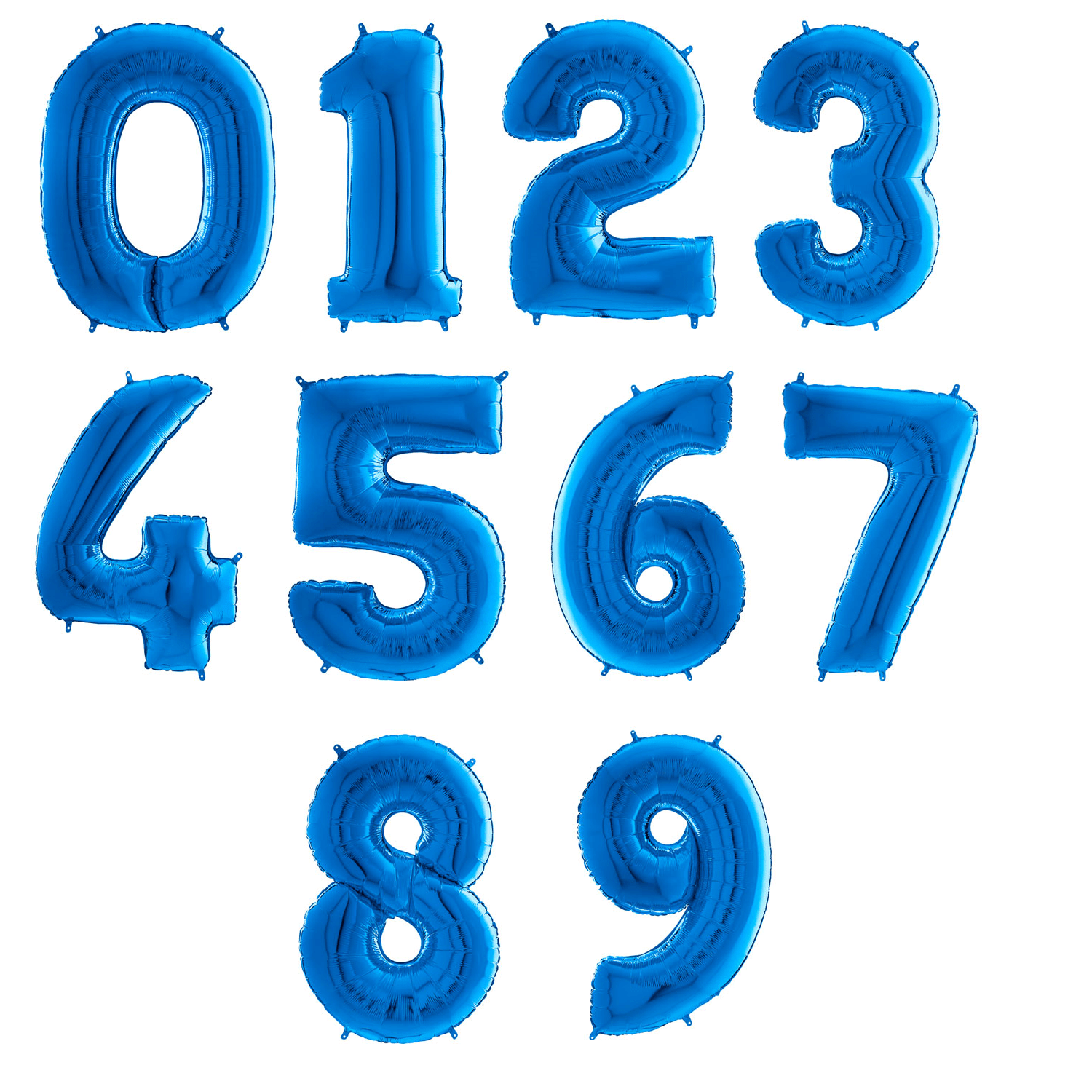 Blue Giant Number Supershape Foil Balloons Numbers 0 To 9 86cm 34 Inflated Let s Party